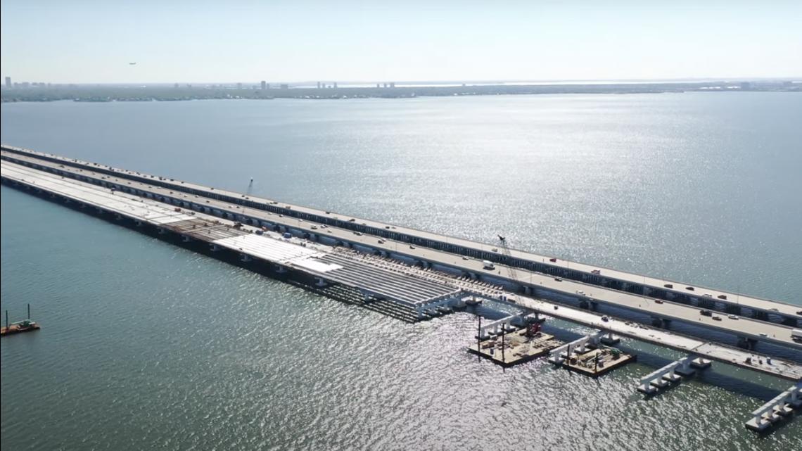 Closures on Howard Frankland Bridge due to construction | wtsp.com