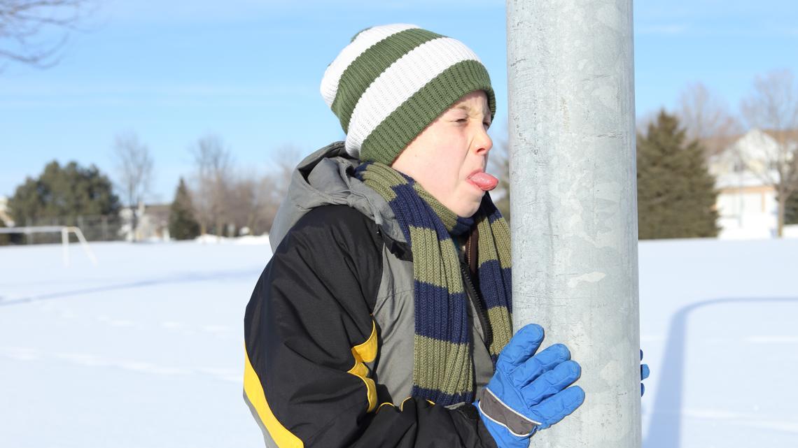 Is getting your tongue stuck to a frozen pole in winter a myth? Not ...