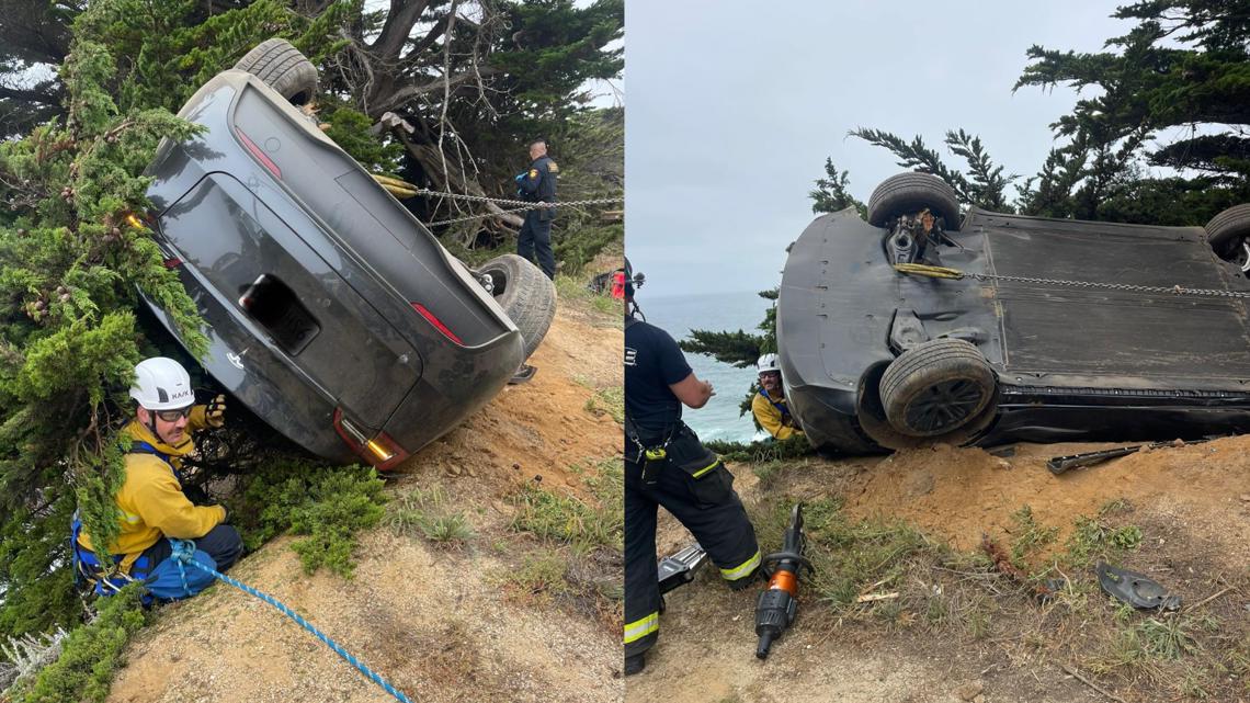 Tesla driver rescued after teetering over edge of 200-foot cliff | wtsp.com