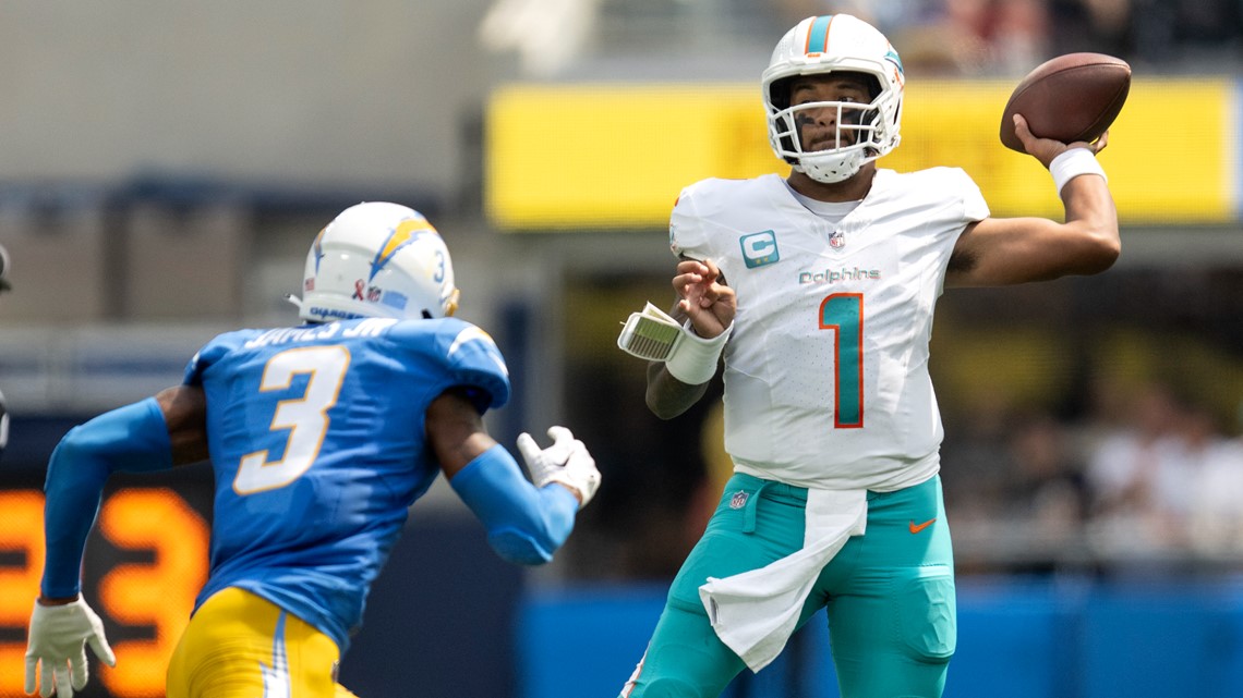 Miami Dolphins quarterback Tua Tagovailoa strong in win over LA | wtsp.com