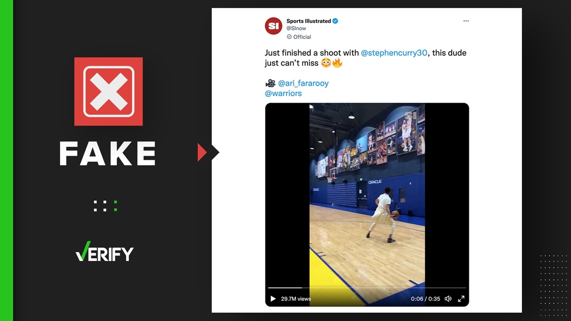 Steph Curry 5 consecutive full-court shots video is fake | wtsp.com