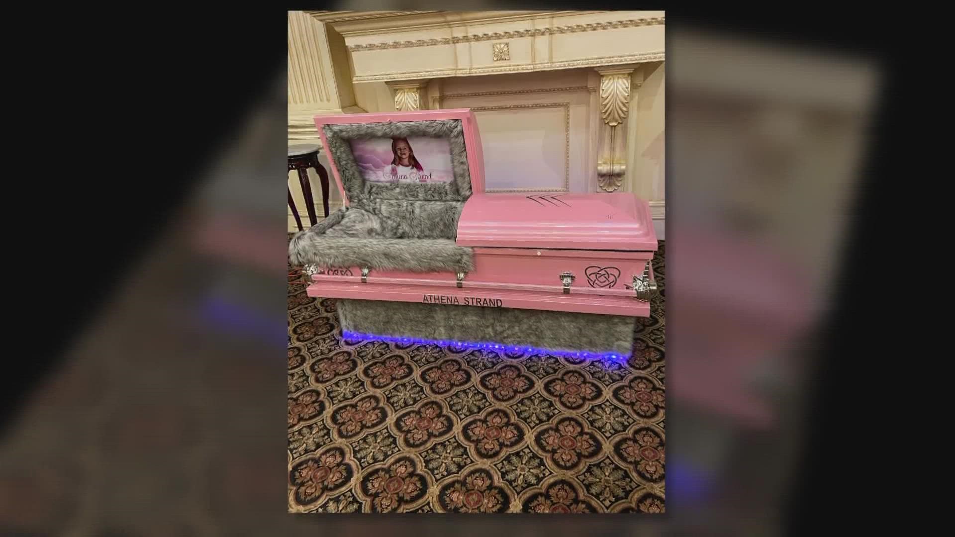 Athena Strand's funeral service included a custom pink casket | wtsp.com