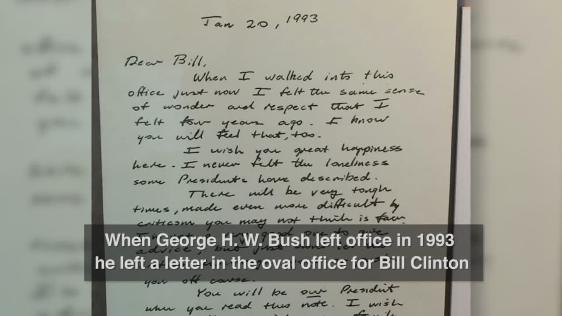 Bush letter to Clinton: 'You will be our President' | wtsp.com