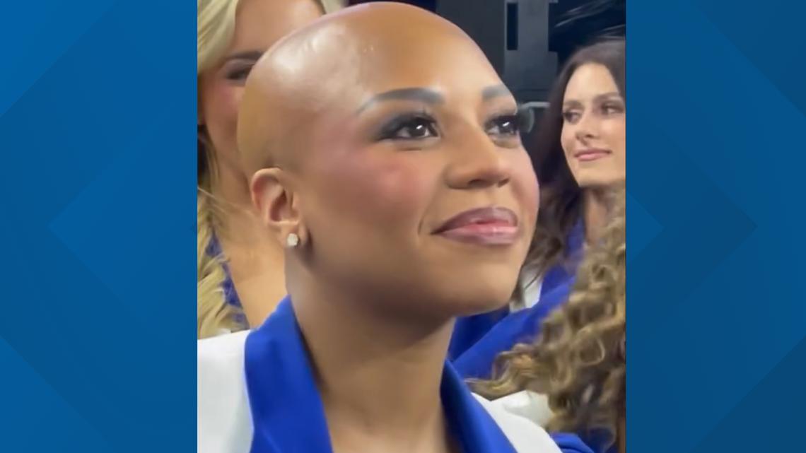 Cowboys cheerleader cheers without wig for alopecia awareness | wtsp.com