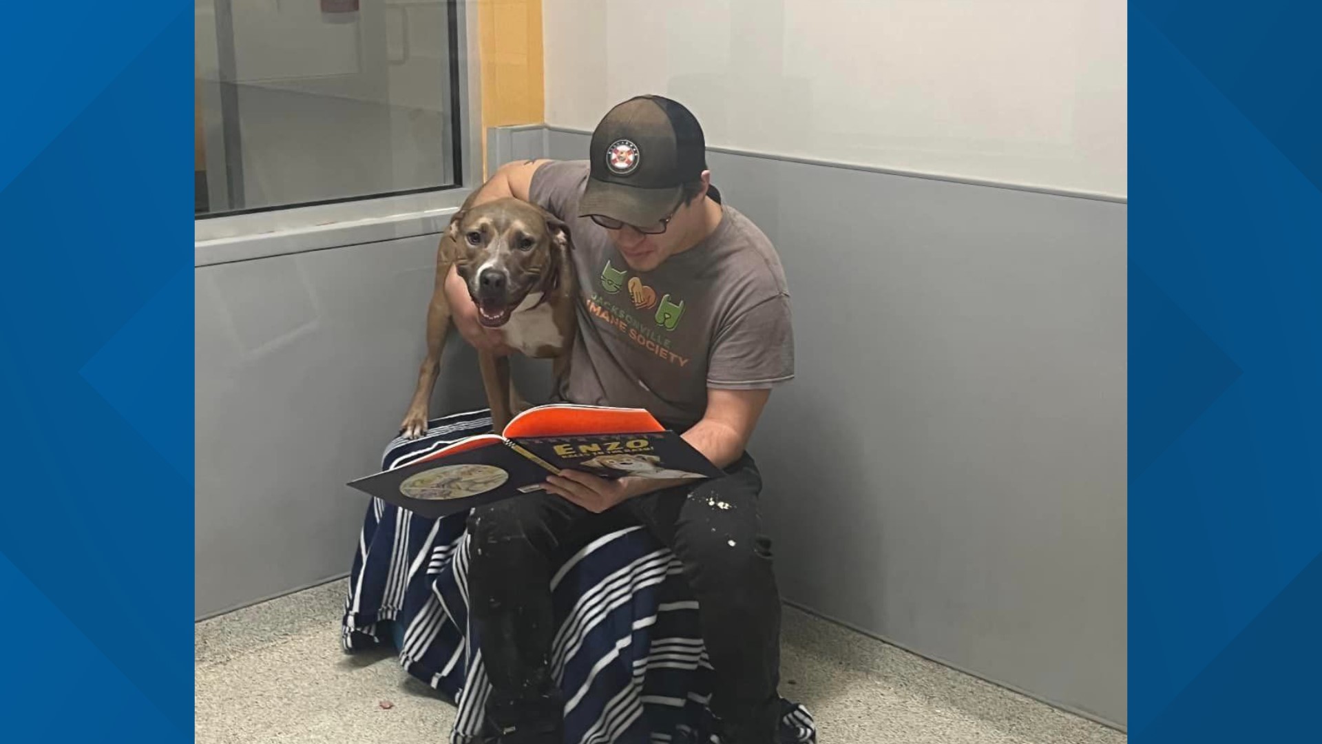 Jacksonville Humane Society staff reads to dogs to keep them calm ...