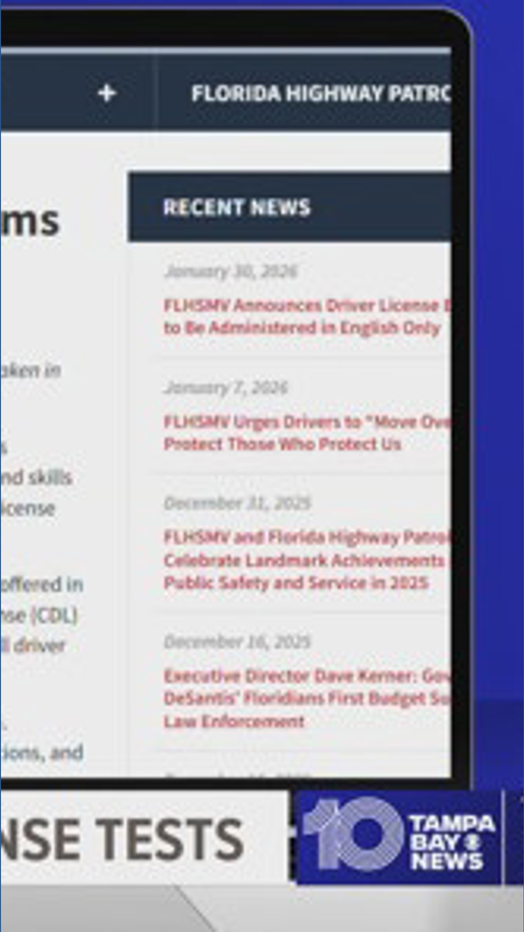 Florida Driver's License exams to be given only in English | wtsp.com