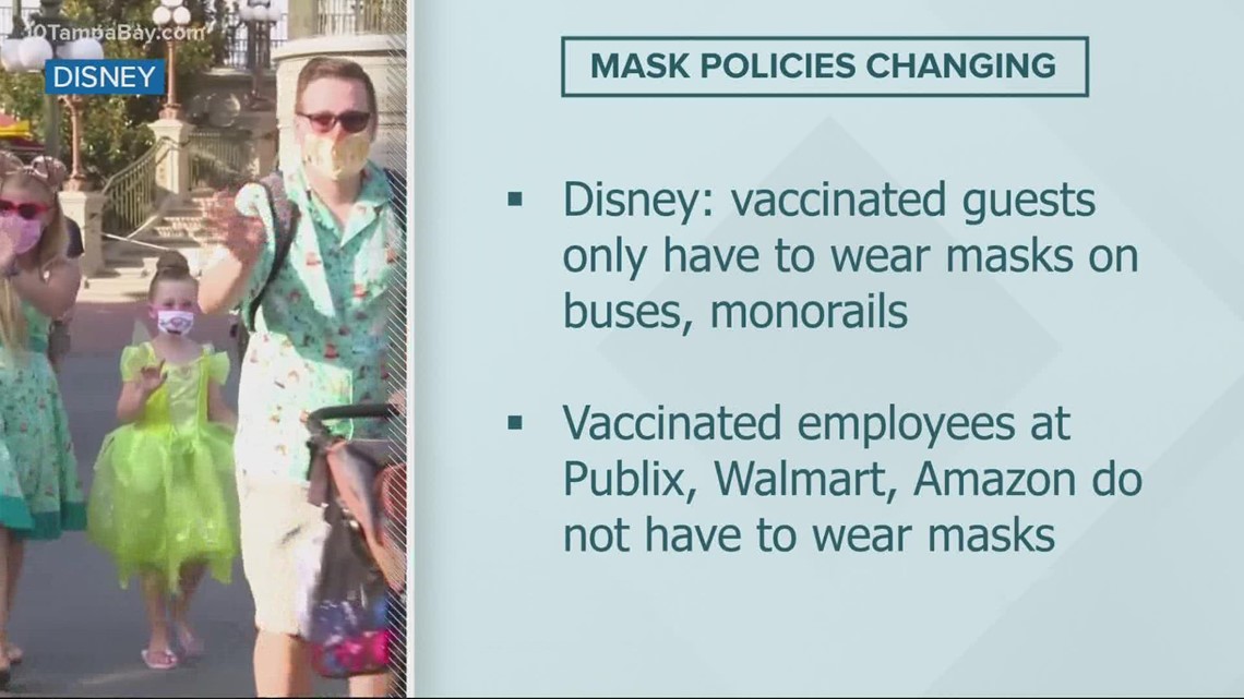 Disney World will no longer require fully-vaccinated guests to wear ...