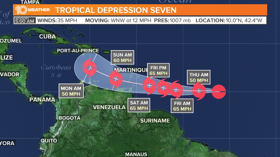 Tracking the tropics: Tropical Depression Seven forms | wtsp.com Tracking the tropics: Tropical Depression Seven forms | wtsp.com