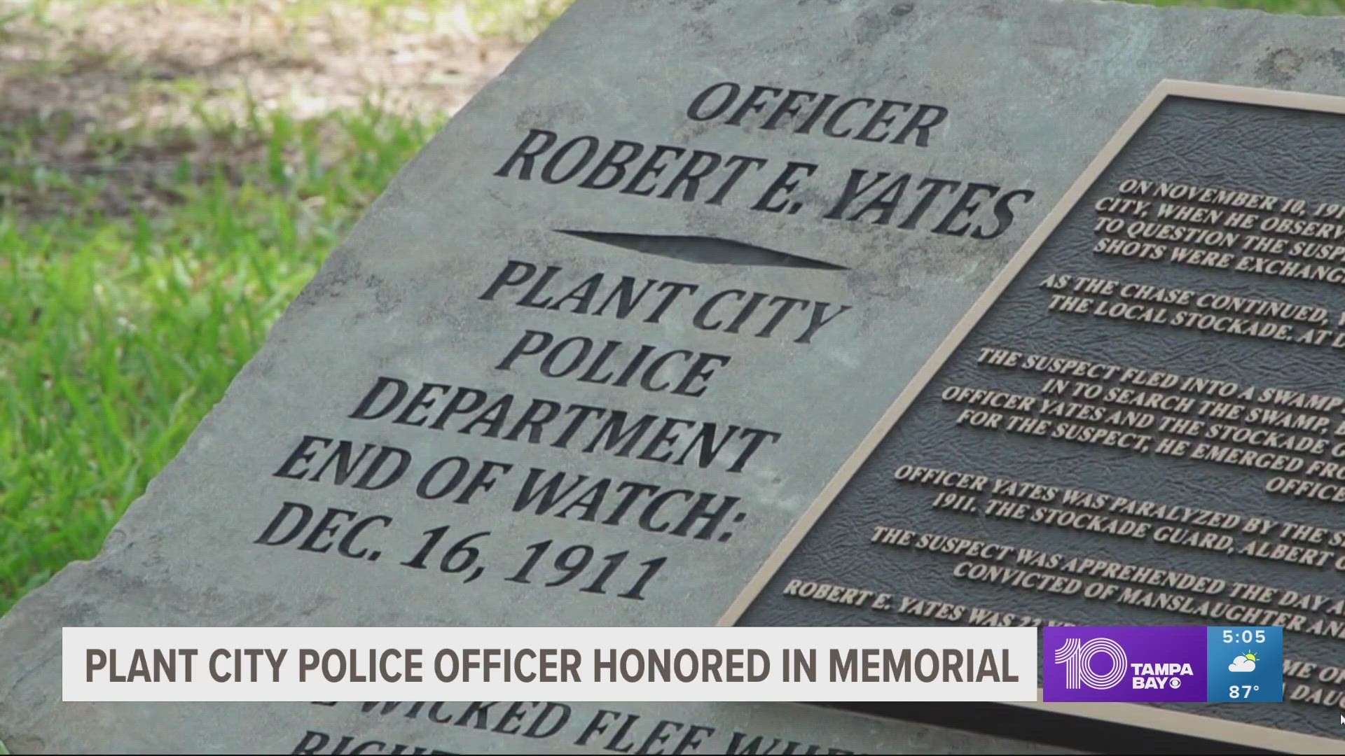 Plant City police unveil memorial honoring officer killed in line of ...