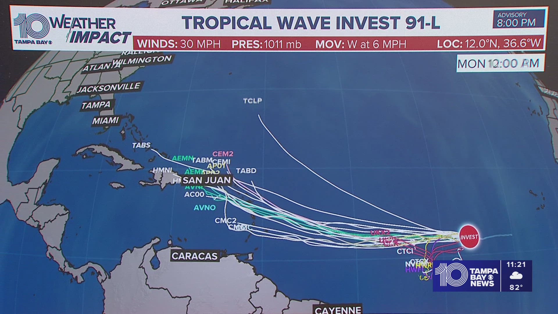 Track Invest 98L: Spaghetti models, forecast cone and satellite | wtsp.com