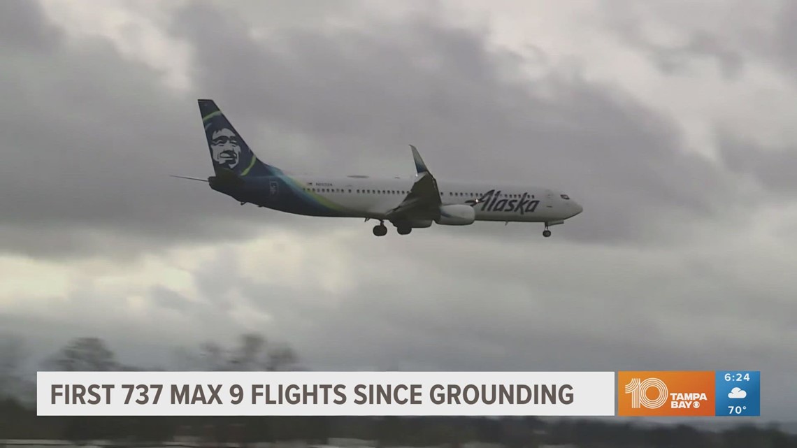 First 737 Max 9 flights take off since grounding due to safety failures | wtsp.com