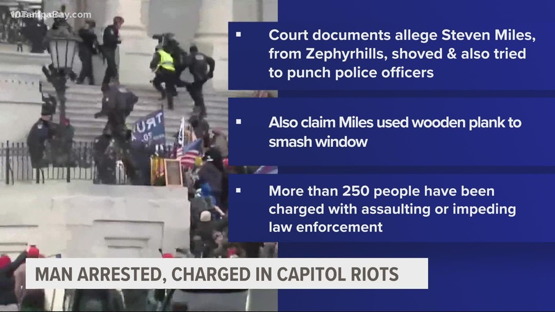 Florida man accused of shoving police, smashing Capitol window during ...