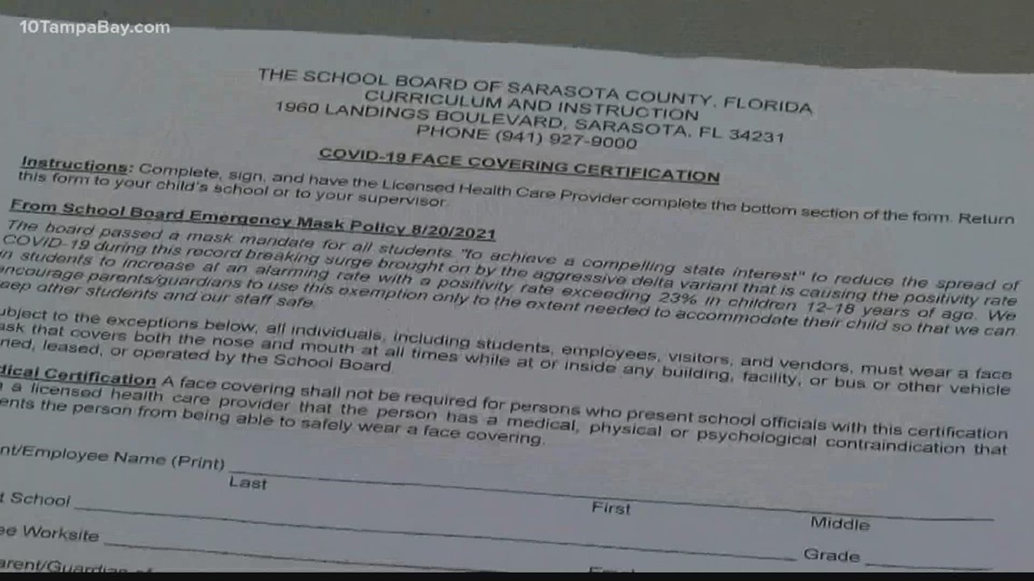 Sarasota County Schools updates medical exemption form under the ...