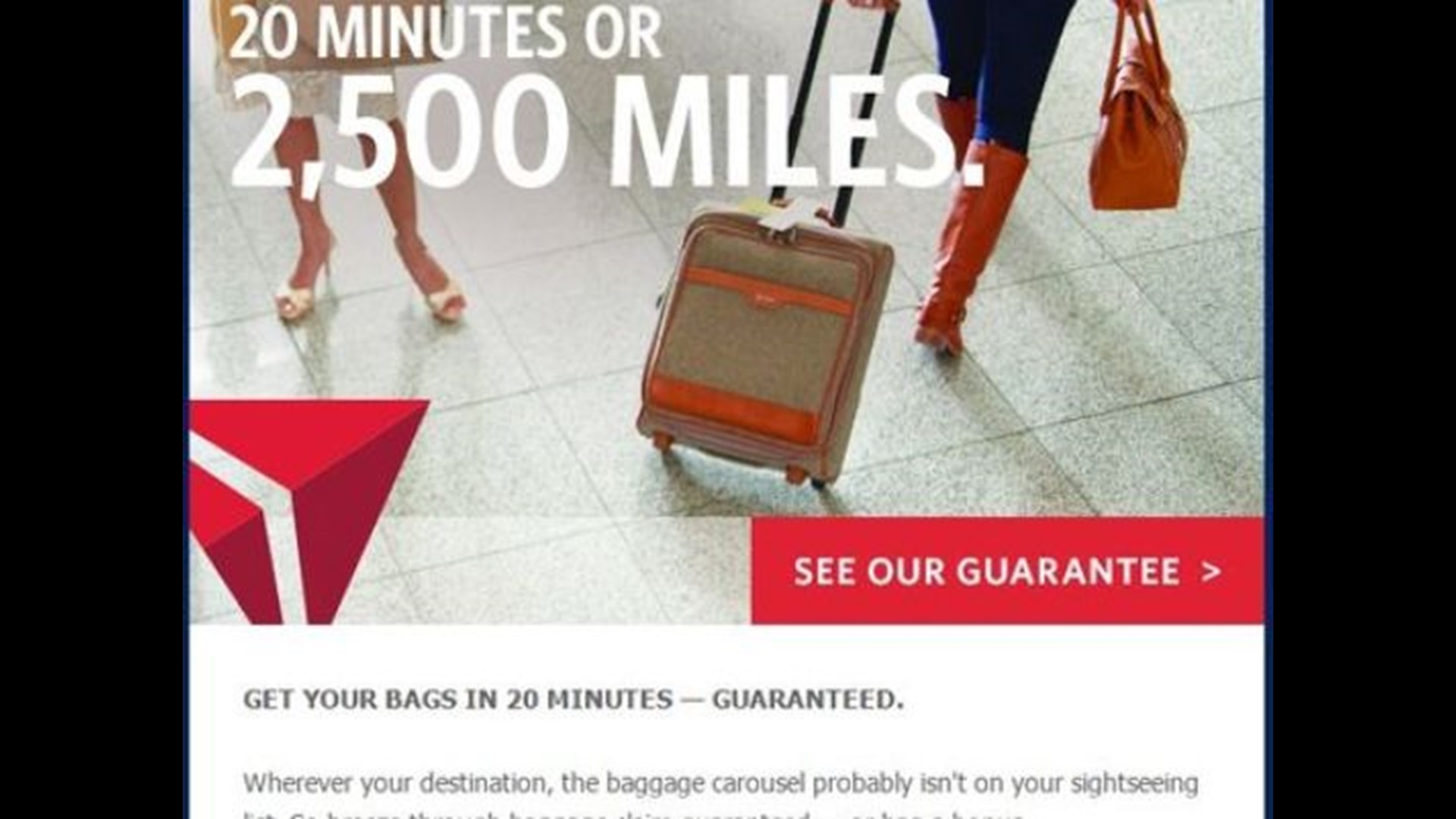 Delta tests 20-minute 'guarantee' for checked bags | wtsp.com