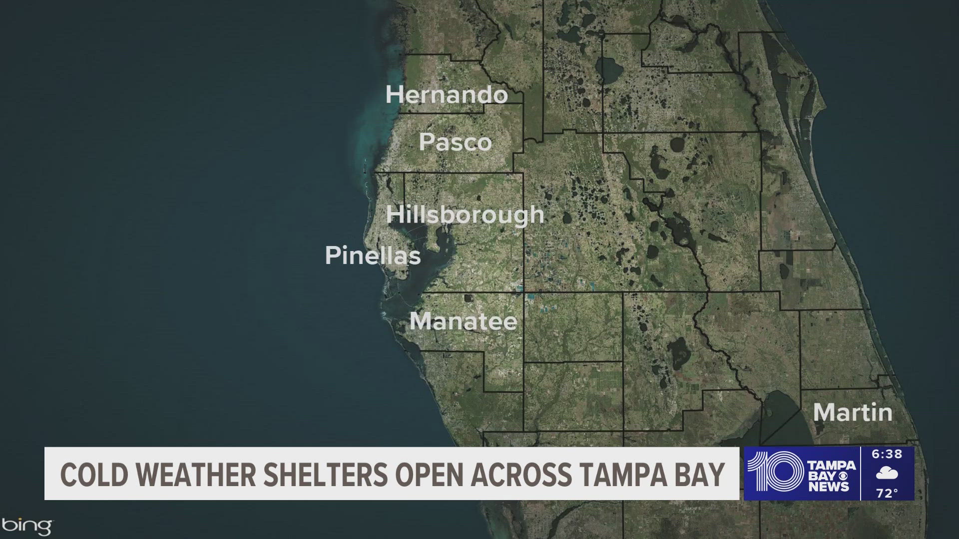 Cold weather shelters open across Tampa Bay as temperatures drop | wtsp.com