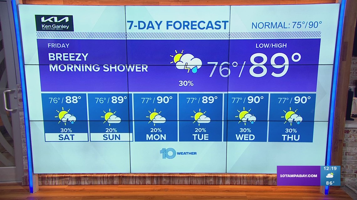 10 Weather: Couple showers, warm and humid | wtsp.com