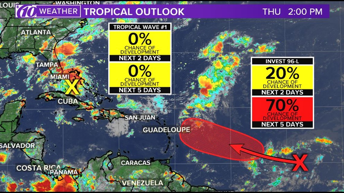 Tracking 2 tropical waves in Caribbean, Atlantic Ocean | wtsp.com