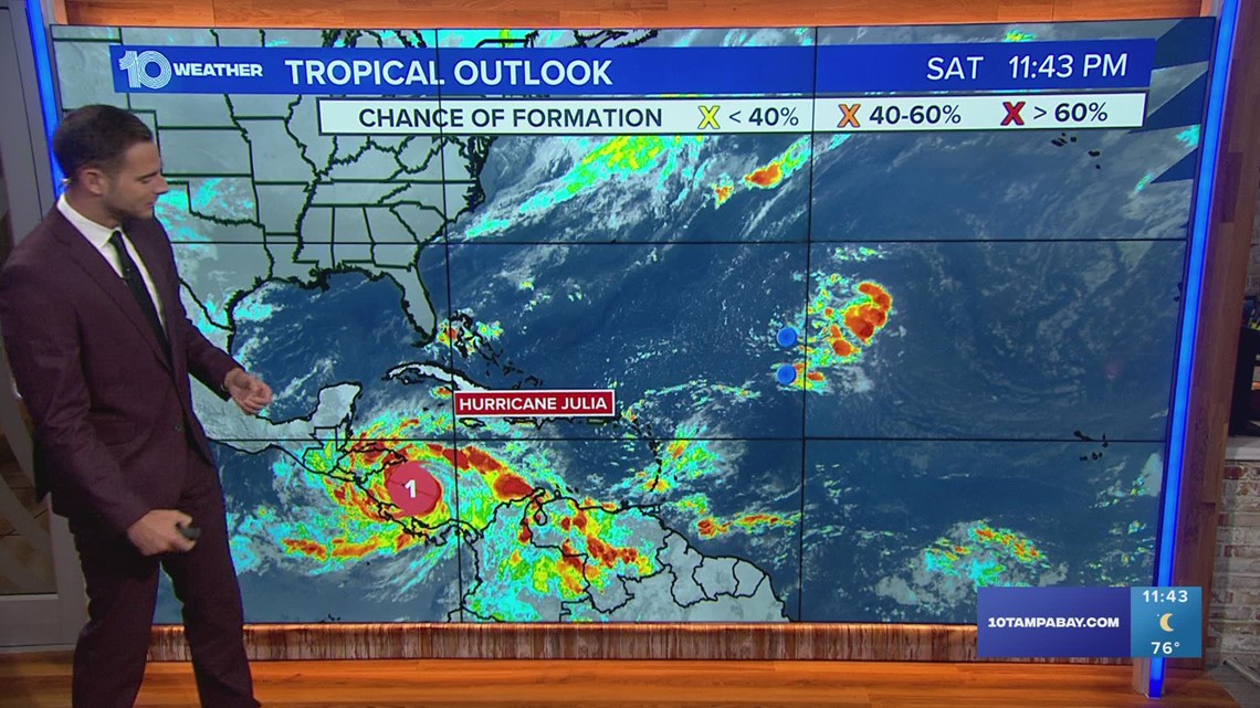 Tracking the Tropics: Julia strengthens into a hurricane as it nears ...