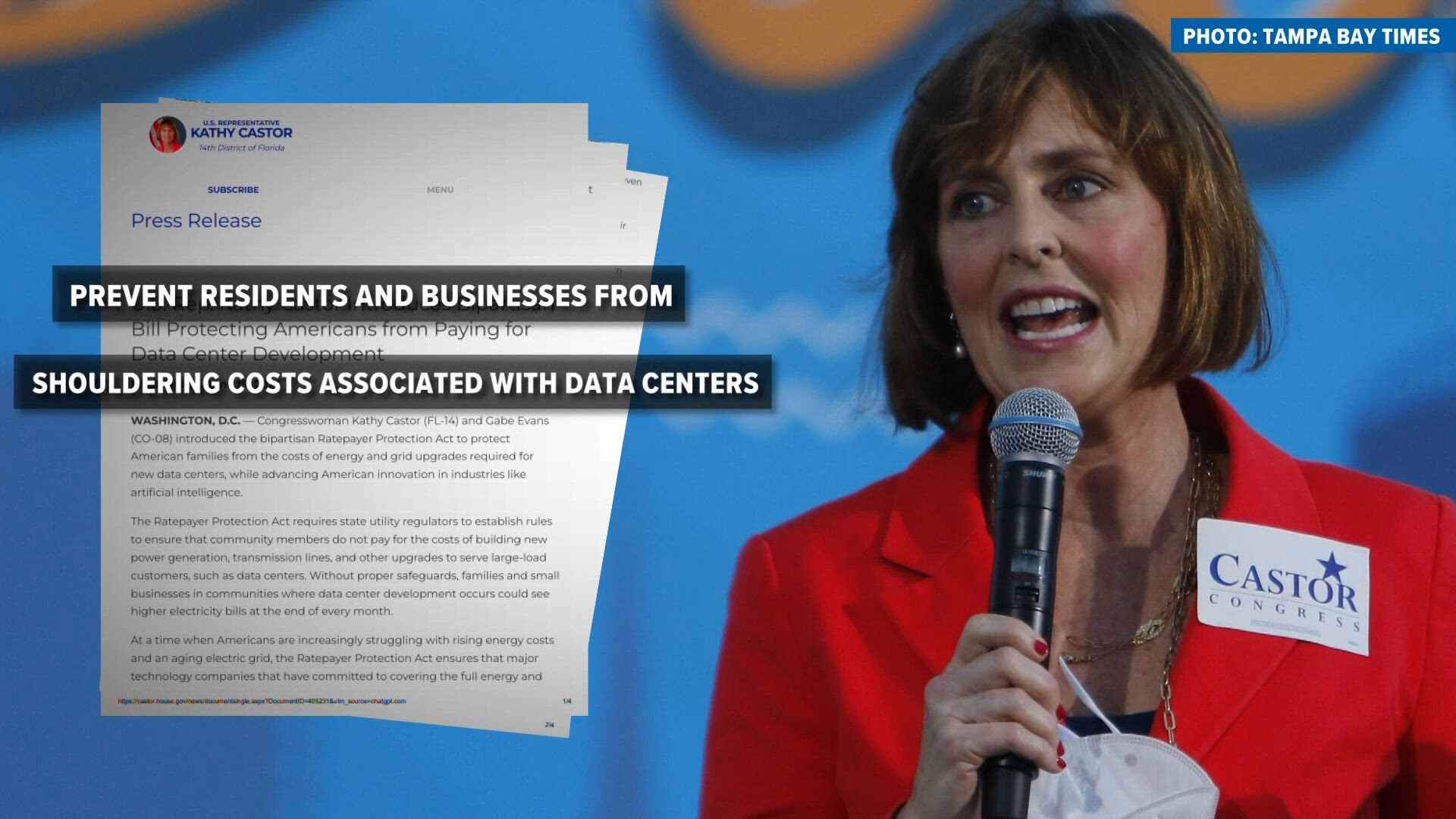 Kathy Castor introduces data center bill as local fight continues in ...