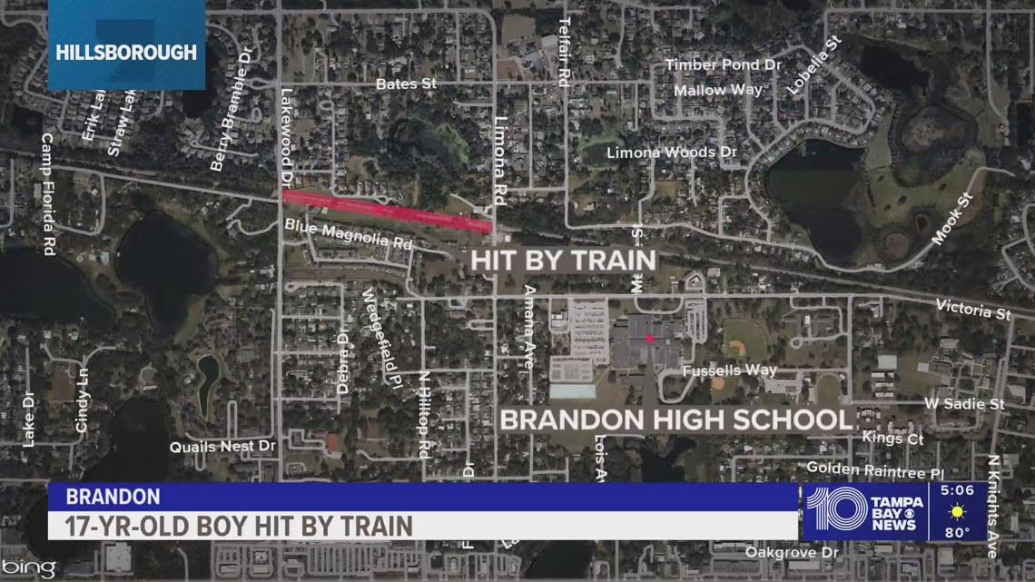 17-year-old boy hit by train, transported to hospital in Brandon | wtsp.com