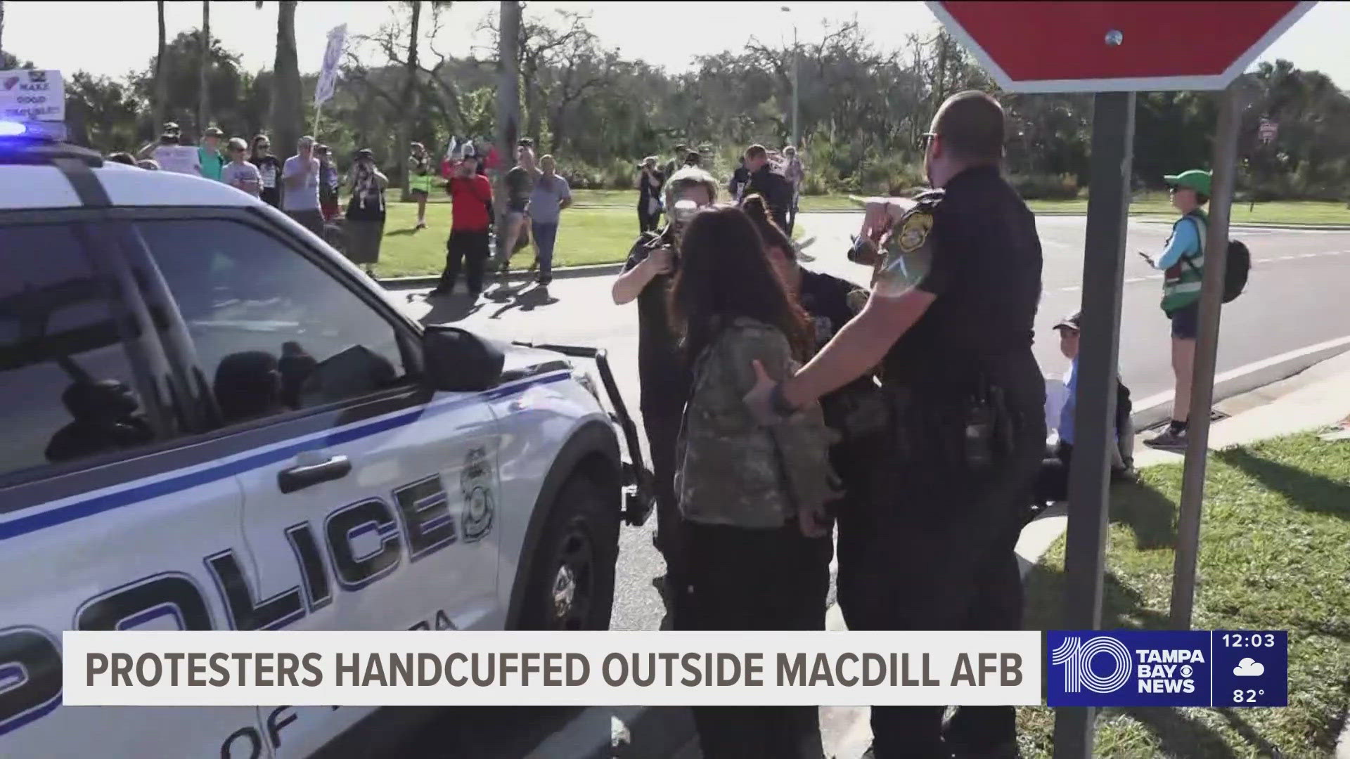 Veterans lead anti-Israel protest outside MacDill Air Force Base | wtsp.com