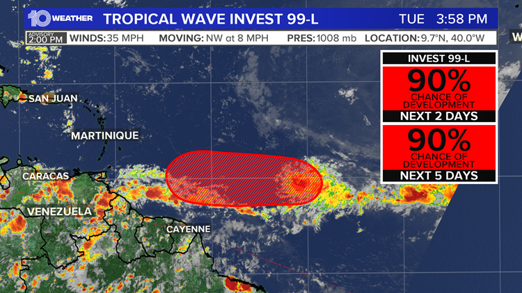 Invest 99-L labeled in Atlantic; 2 other systems could develop | wtsp.com