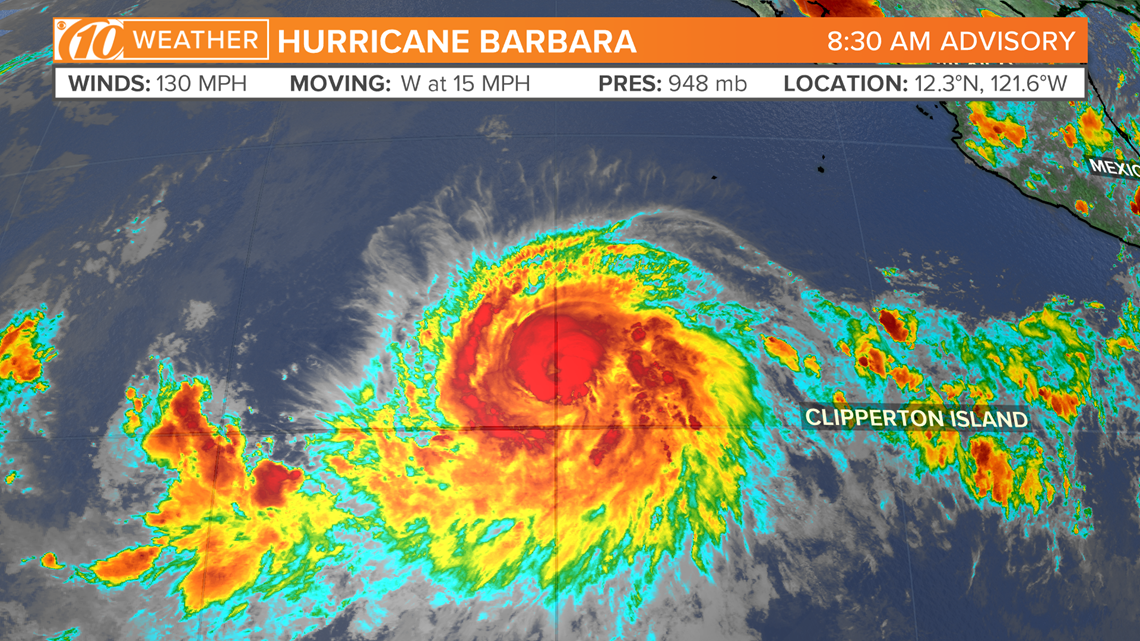 Hurricane Barbara strengthens to category 4 in the Pacific Ocean | wtsp.com