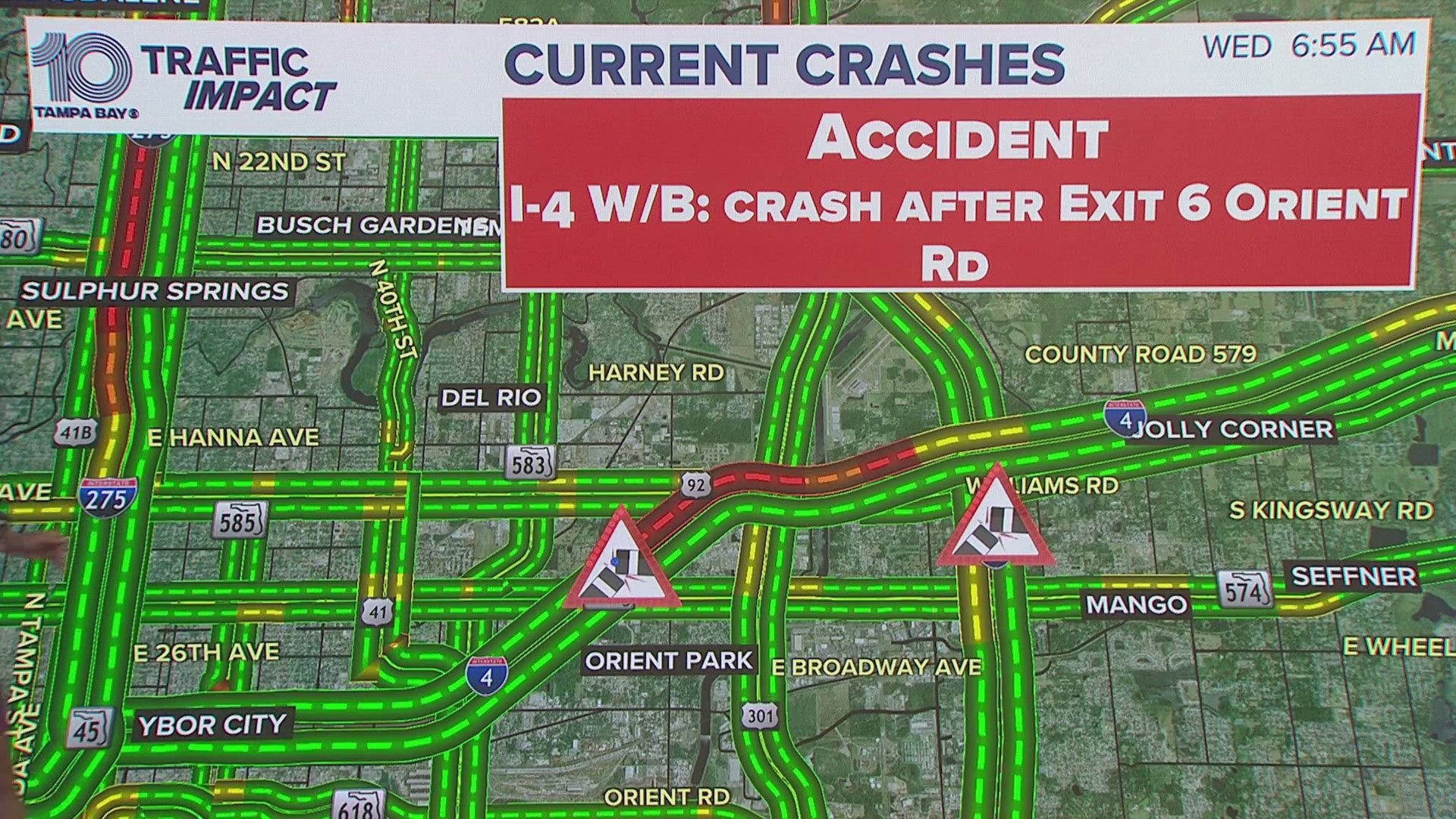 Tampa Bay, Florida traffic: Crash on I-4 in Hillsborough County | wtsp.com