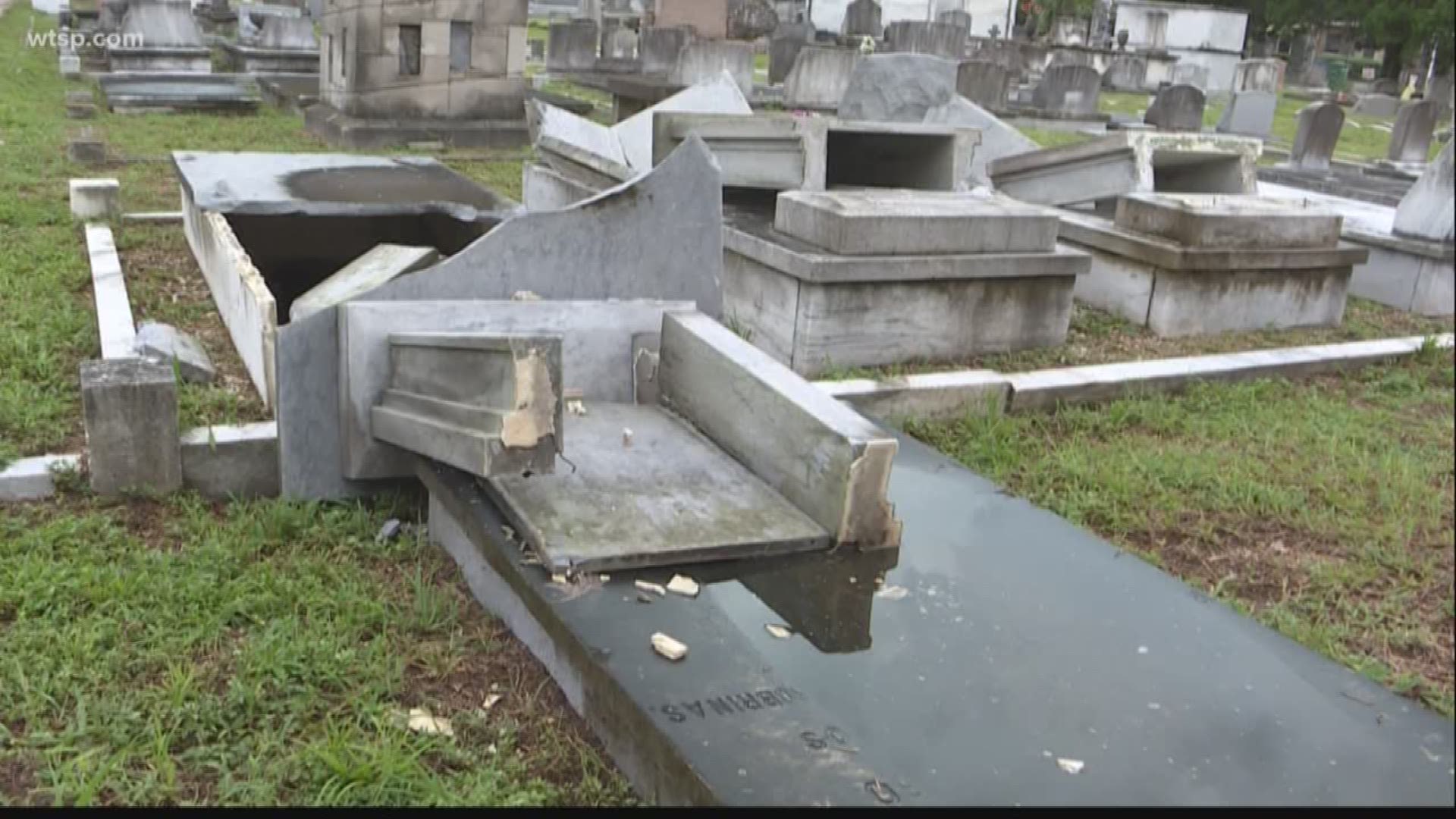 Nearly two dozen tombs damaged at historic Tampa cemetery | wtsp.com