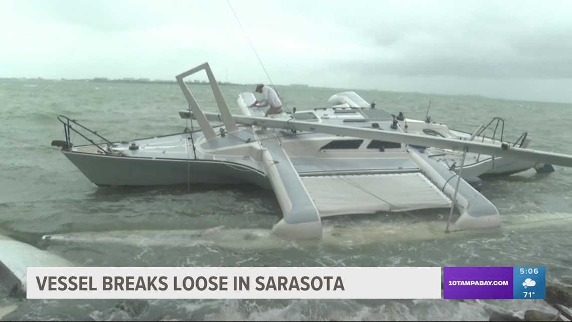 Fishing pier damaged by blown-away boat in Sarasota | wtsp.com