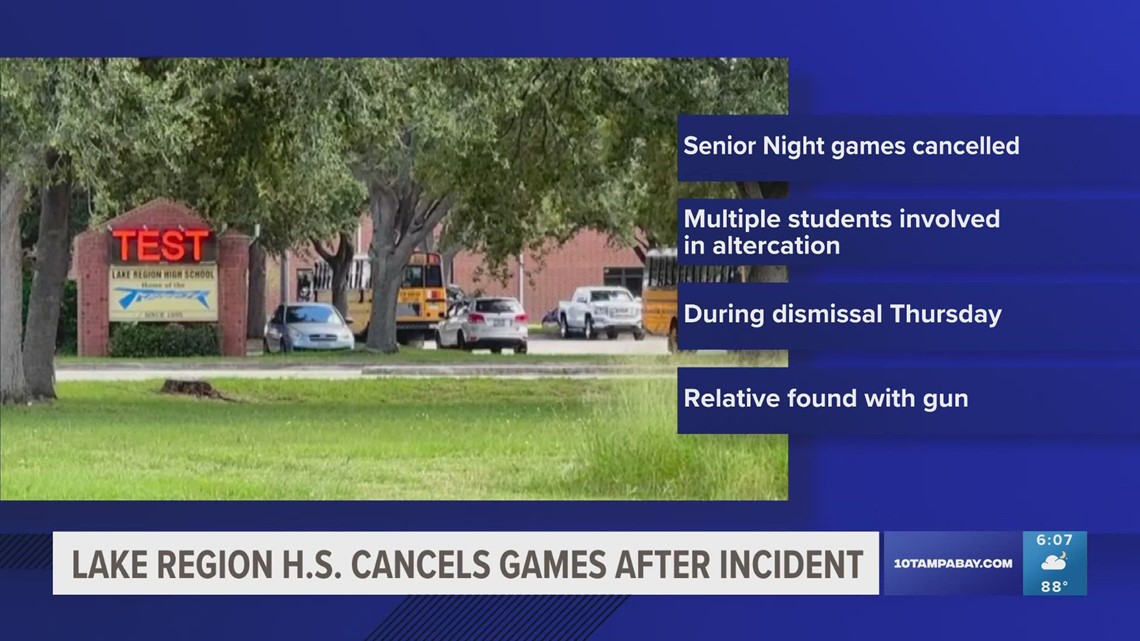 Lake Region HS games canceled after student's relative arrested for gun ...