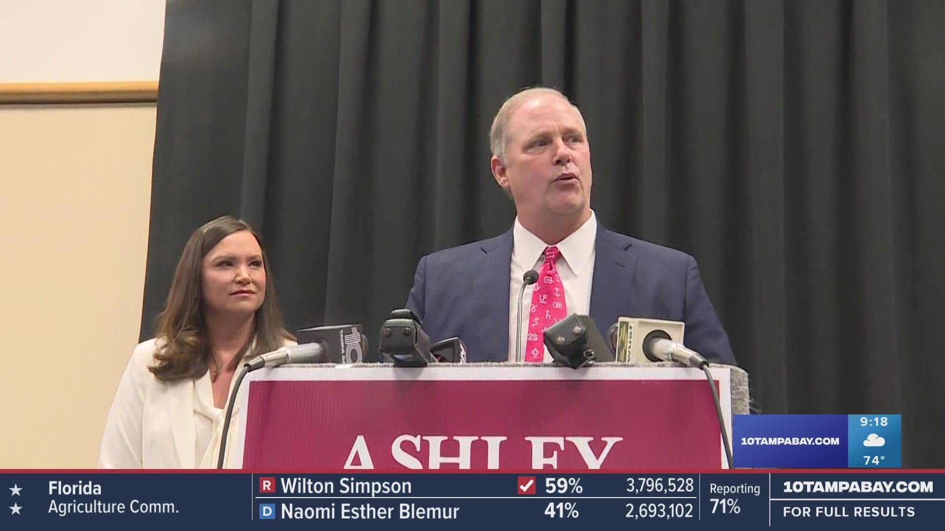 Simpson wins Florida agricultural commissioner race | wtsp.com