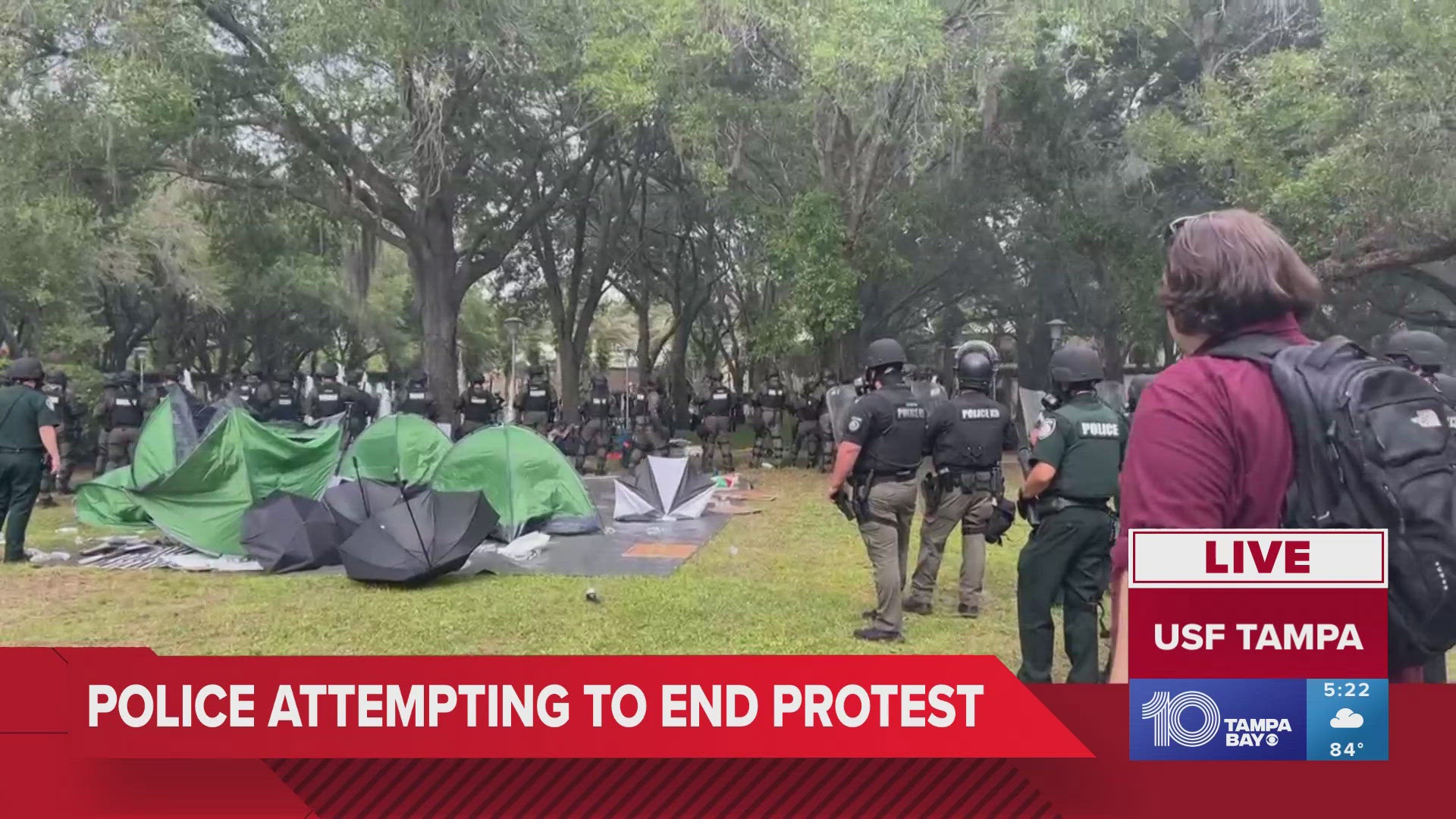 Police attempting to end pro-Palestine protest at USF | wtsp.com