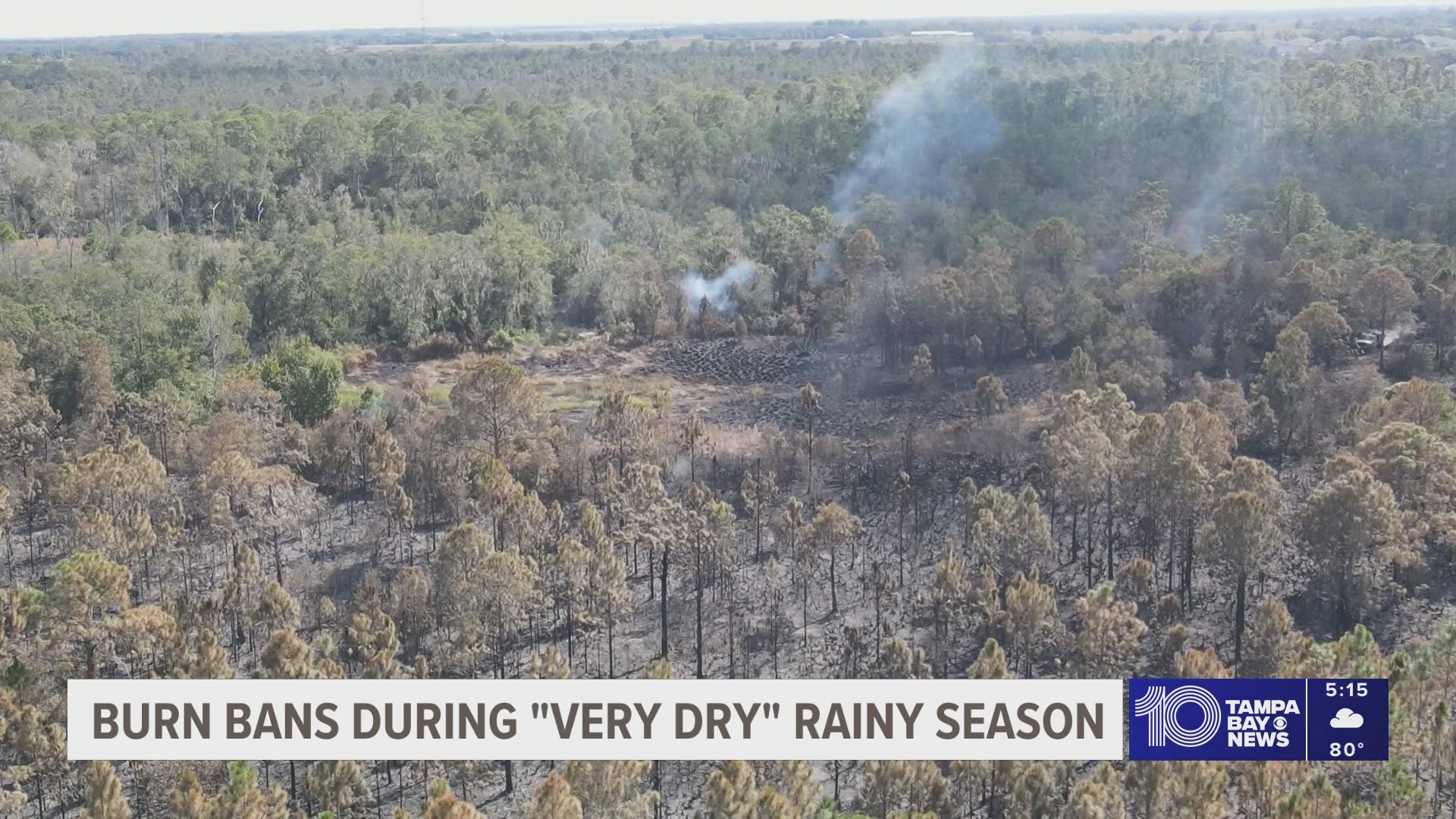 Burn ban issued in Manatee County, forbidding campfires, fireworks and ...