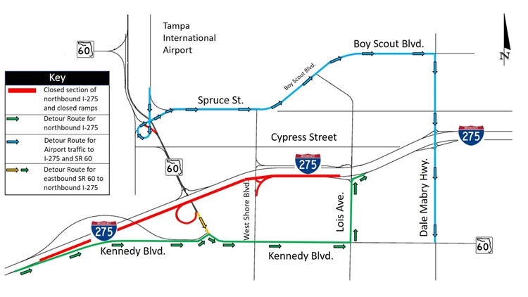 Part of northbound I-275 to close in Tampa overnight | wtsp.com