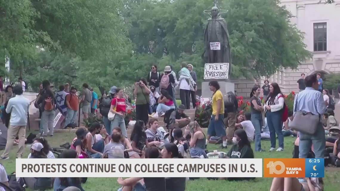 Protests continue on college campuses in U.S. | wtsp.com