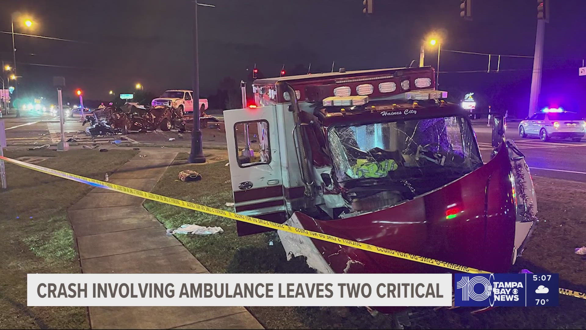 Paramedic, patient critical after ambulance crash in Polk County | wtsp.com