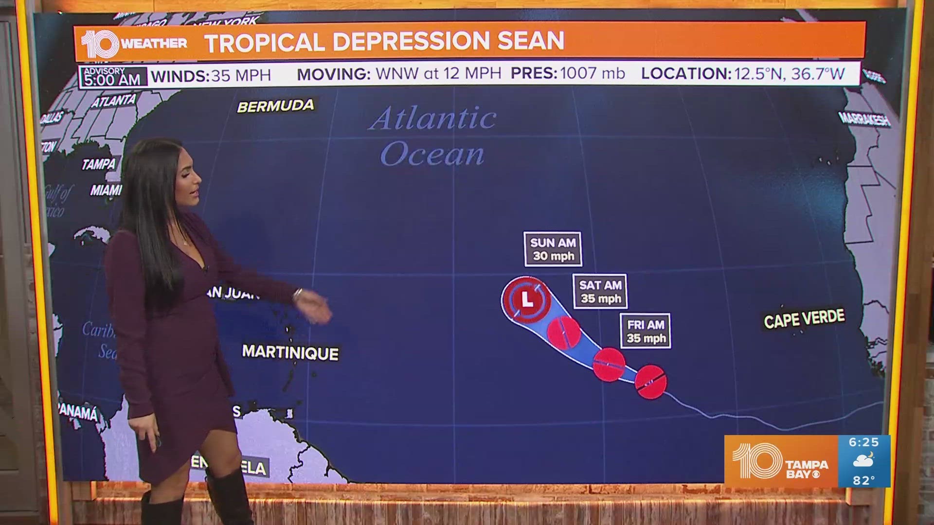 Tracking The Tropics Tropical Storm Sean No Threat To Land 5 A M