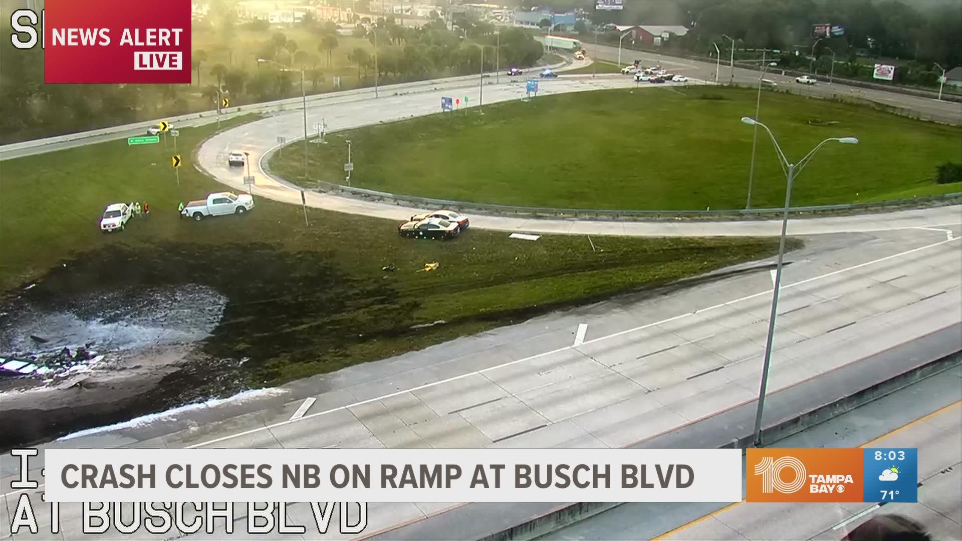 Crash closes NB on Ramp at Busch Blvd | wtsp.com