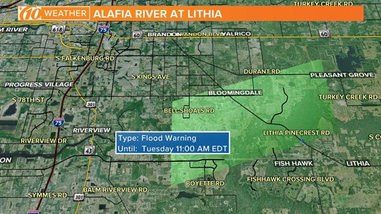 Heavy rain prompts flood warning for Alafia River | wtsp.com