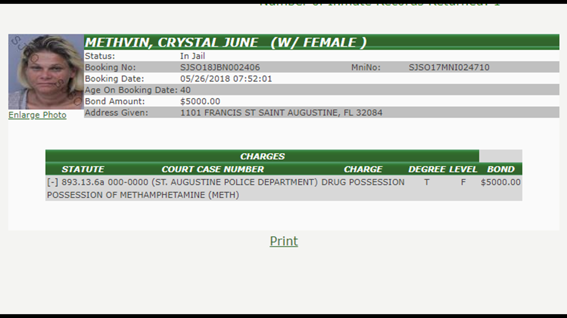Florida woman Crystal Methvin arrested for crystal meth | wtsp.com