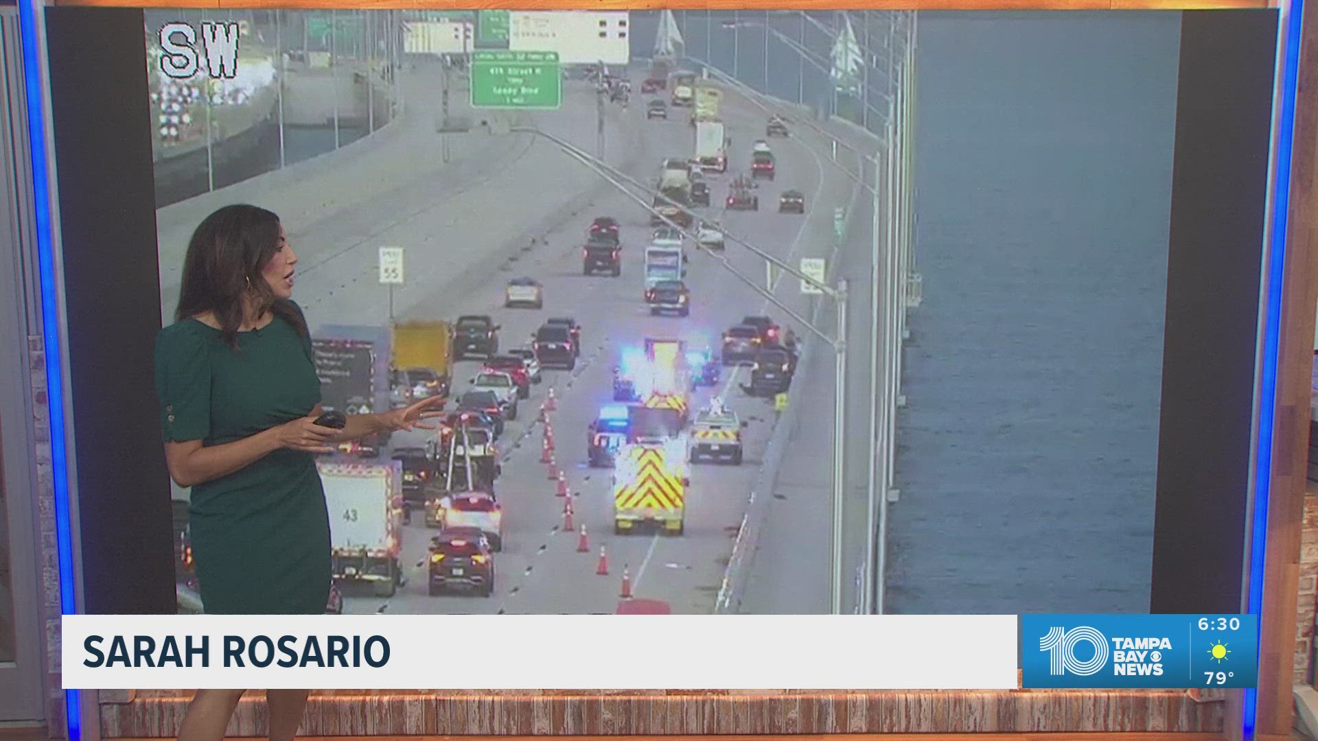 Traffic builds on northbound Skyway Bridge due to crash on Manatee ...
