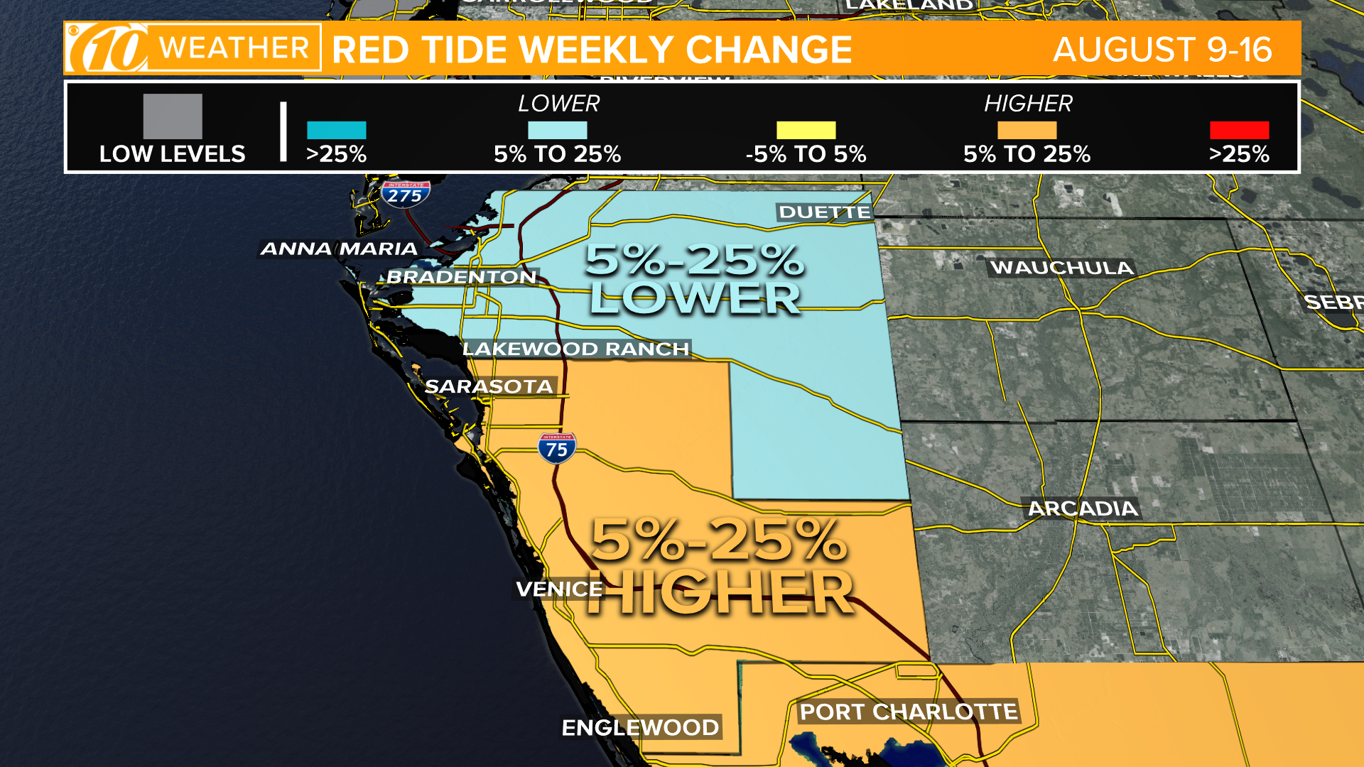 FWC releases new red tide map: concentrations decrease slightly as ...