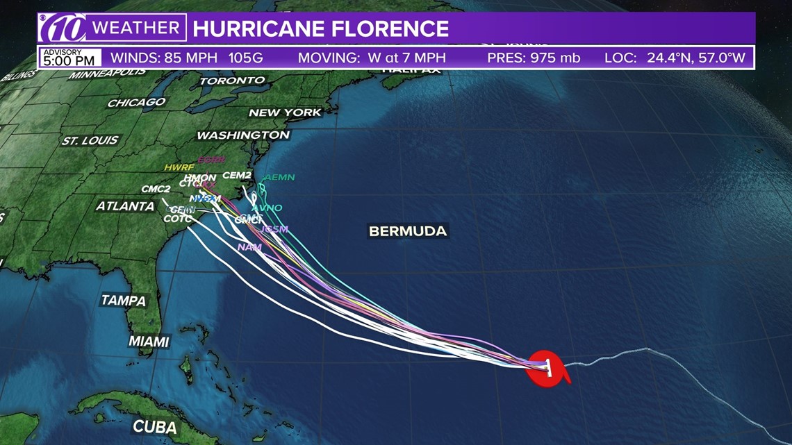 Track Hurricane Florence: Spaghetti models, forecast cone and satellite | wtsp.com