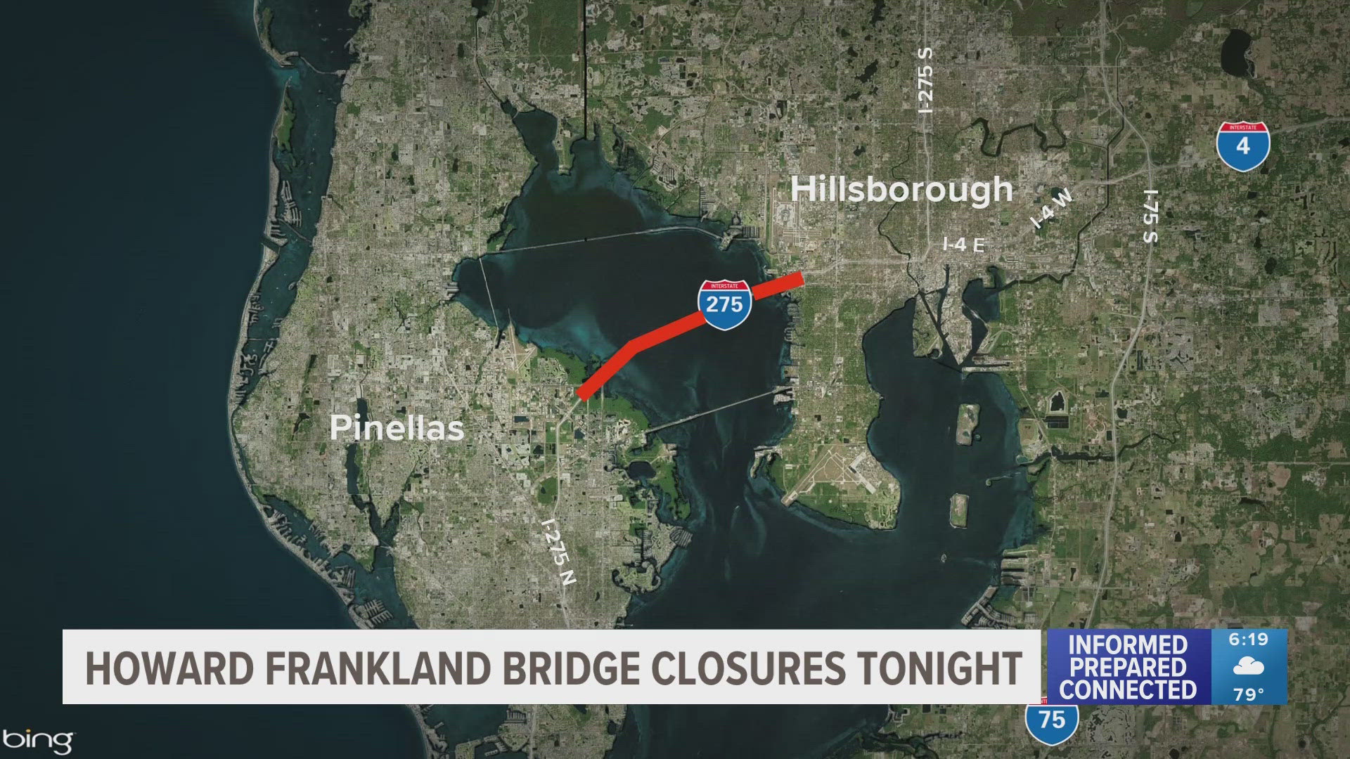 Northbound lanes of Howard Frankland Bridge closes overnight | wtsp.com