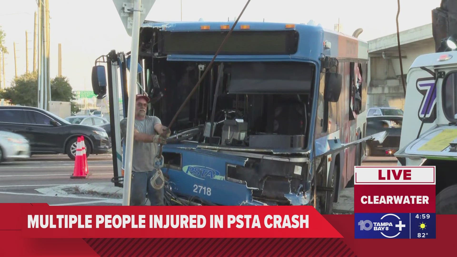 Multiple people taken to hospital after crash involving PSTA bus in ...