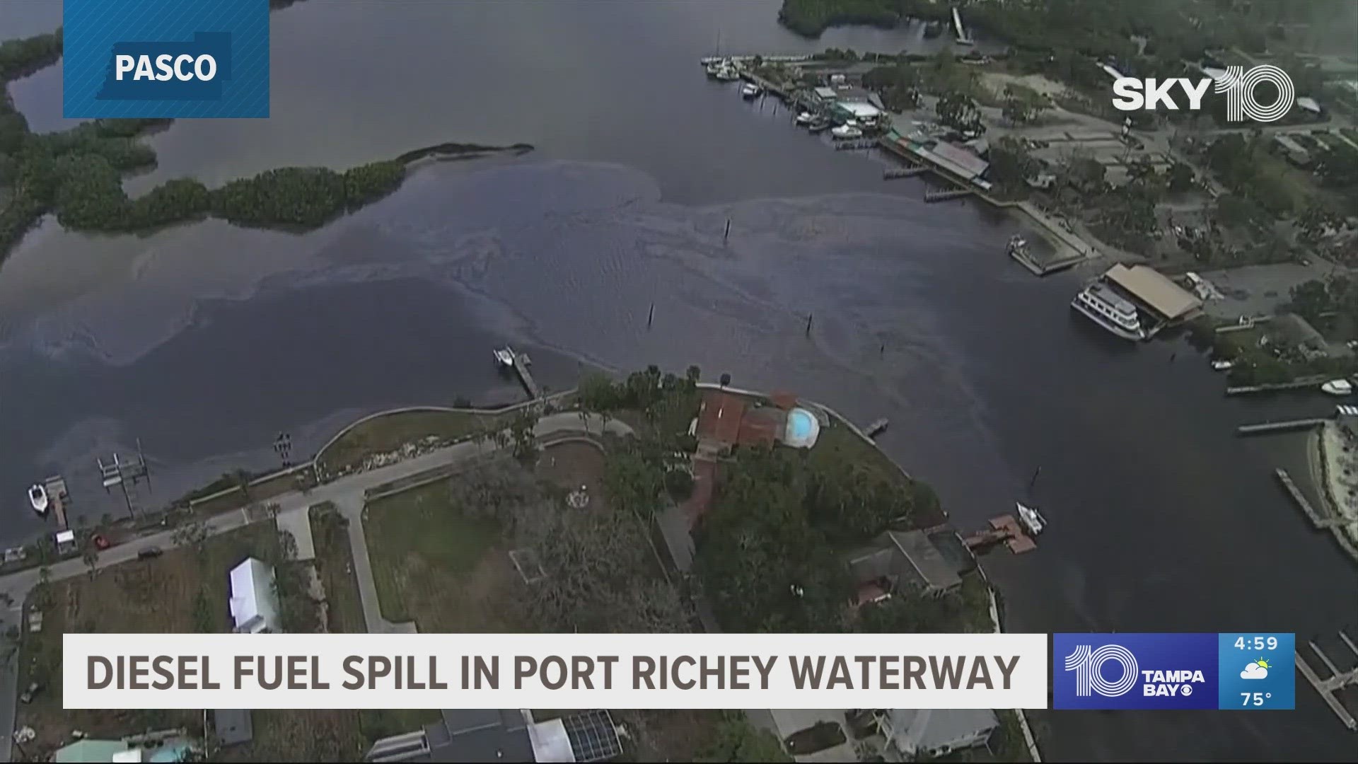 Port Richey fuel spill cleanup ongoing | wtsp.com