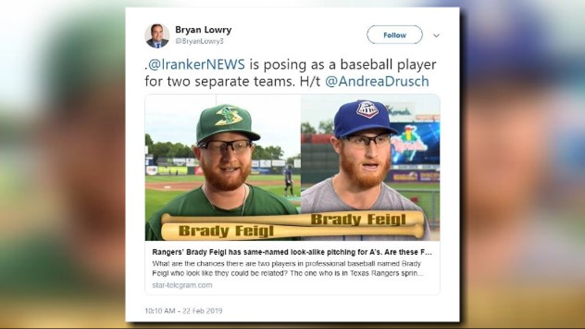 Brady Feigl: Look-alike minor league baseball pitchers share same name ...