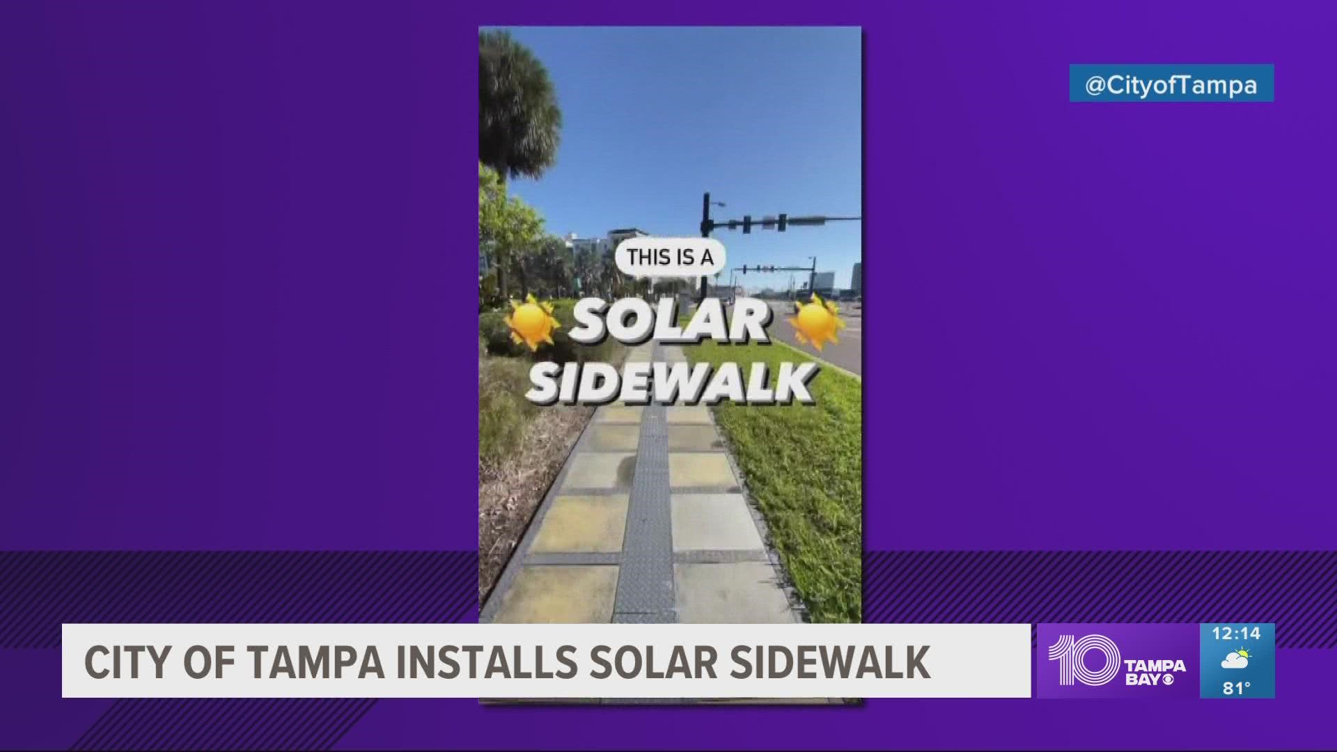 Solar sidewalk opens in Tampa | wtsp.com