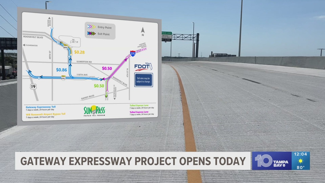 Gateway Expressway project opens for Pinellas County commuters | wtsp.com